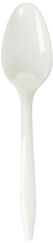 Bluesky Trading Kitchen Selection, White Medium Weight Teaspoons (100 Pieces) - Stylish & Disposable Plastic Cutlery, Perfect for Birthday Parties, BBQs, Home & Catering Events