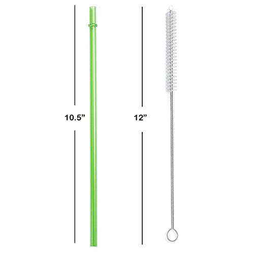 CALIFORNIA STRAWS Green Replacement Acrylic Straw Set of 6, Fits 16oz, 20oz, 24oz Tumblers
