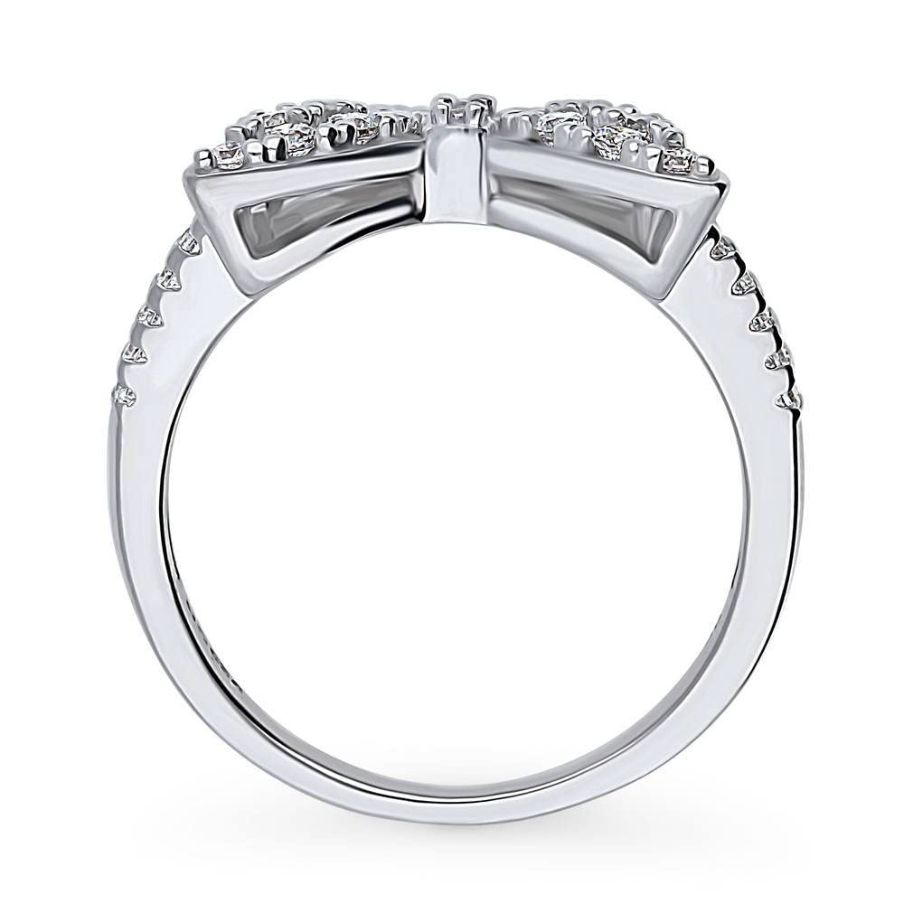 BERRICLE Sterling Silver Butterfly Cubic Zirconia CZ Fashion Ring for Women, Rhodium Plated Size 6