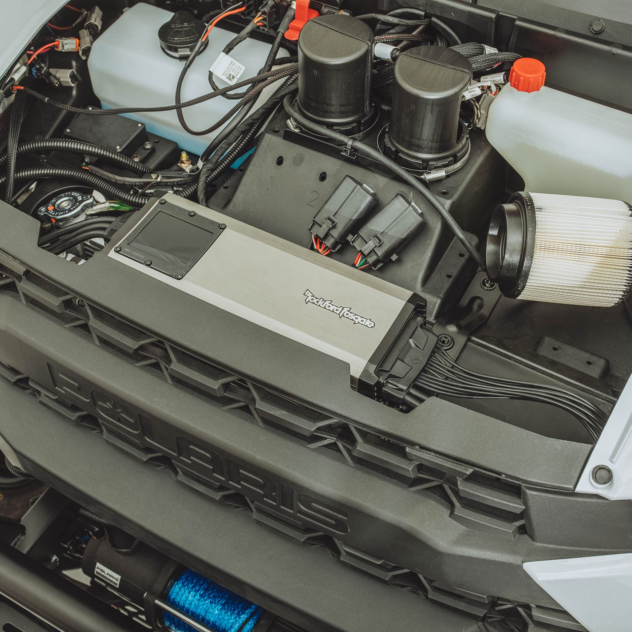 Rockford Fosgate RNGR18RC-STG5 Audio Kit: Ride Command Interface Adapter, 1500-Watt Amp, M2 Color Optix Multicolor LED Lighted Front Speakers & Subwoofer for Select Polaris Ranger Models (2018-2022)