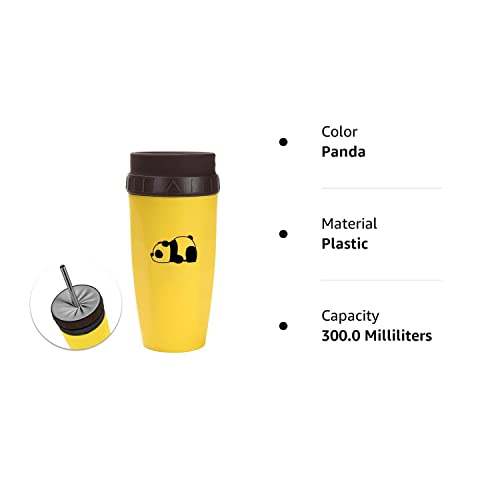 CHENGNAN Twizz Coffee Cup Aperture Mug with Straw Double Silicone TikTok Leak Proof and Insulated Revolutionary Twist Plastic Travel Mug, Lidless Panda