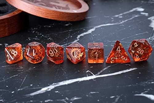 Steampunk Gear DND Dice Set for Dungeons and Dragons Gifts, D&D, D and D, Pathfinder, Accessories, D20, Polyhedral, Resin Dice, Metal, Dice Tray, Tower, Bag, Box
