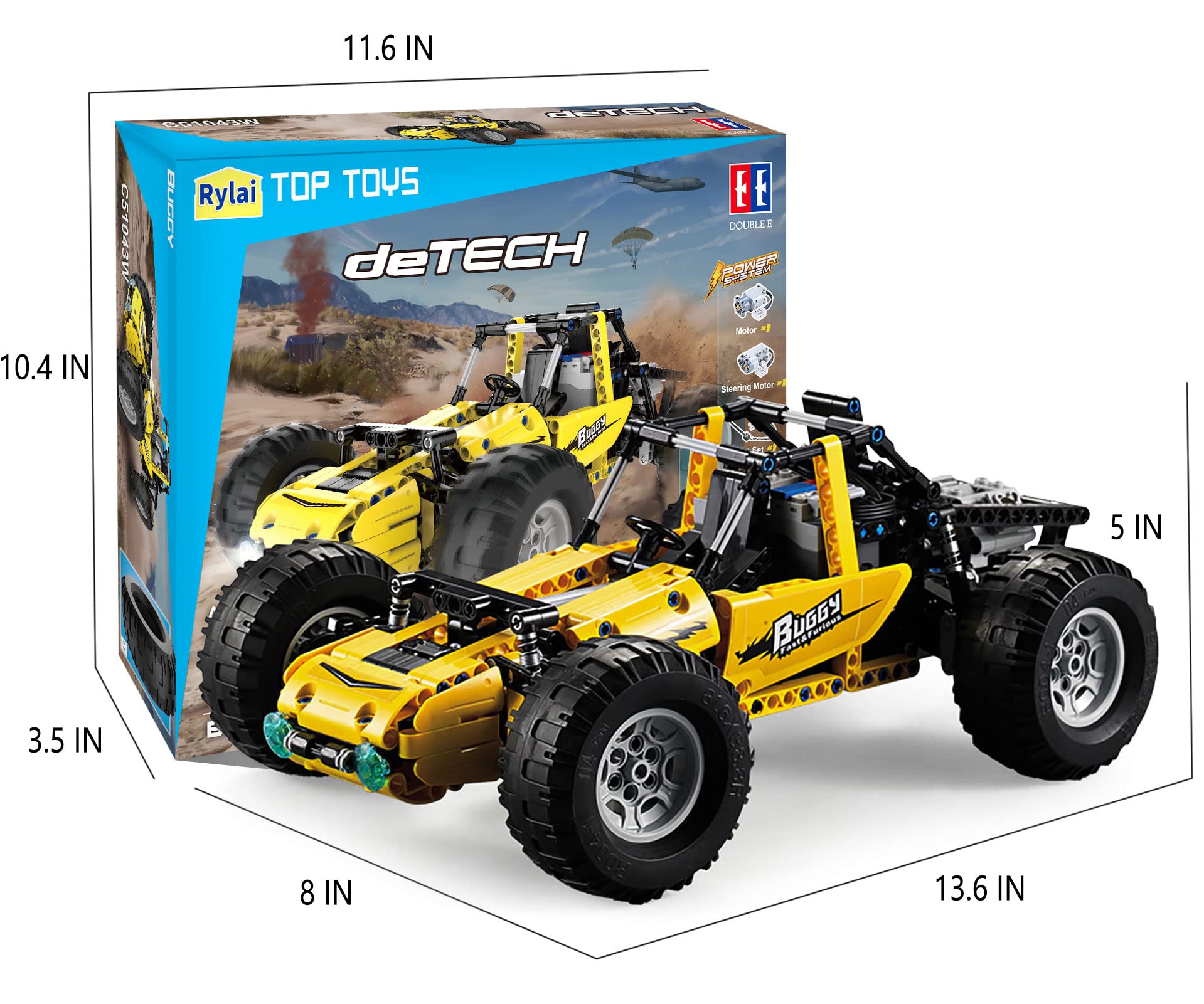 STEM Building Toys Remote Control Car Boys Girls Birthday Xmas Gifts Aged 6 7 8 9 10+Early Science Engineering Learning Technic Sets Buggy 522 pcs