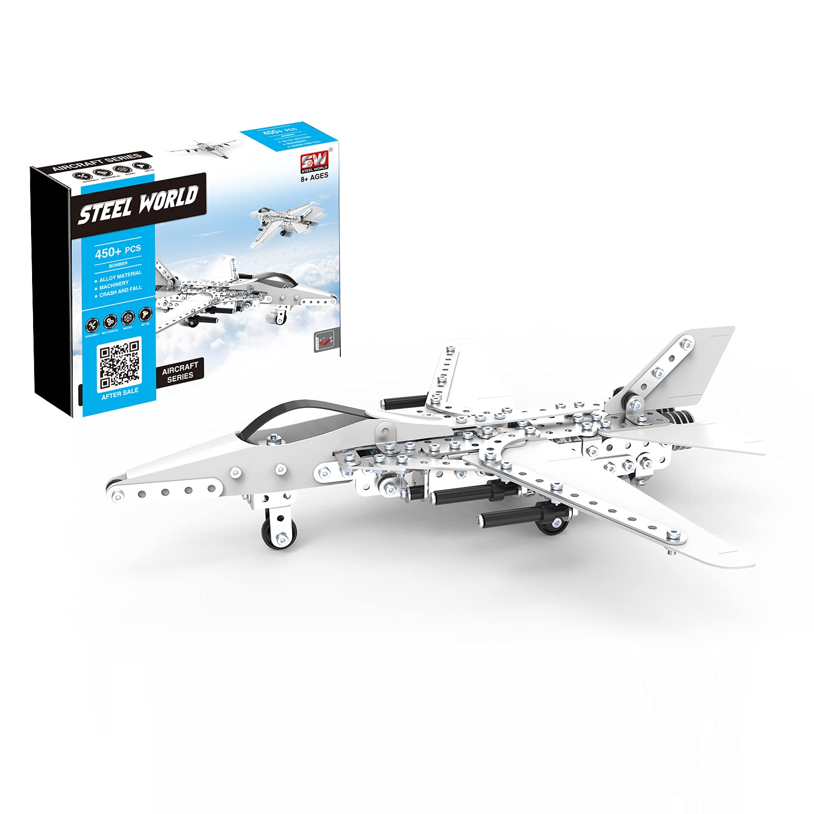 Steel World Assembled Fighter Toy Model Metal Building Block Set Construction Toys for Children and Adults