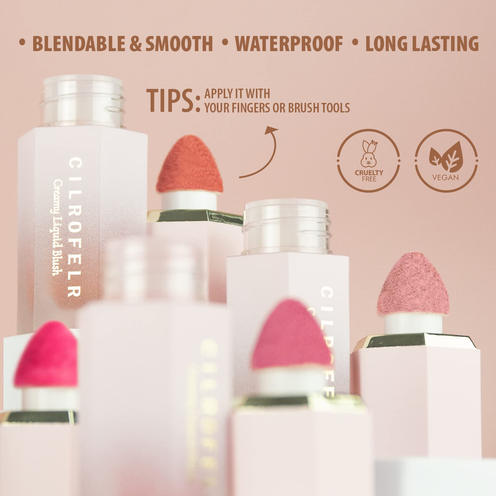 Cilrofelr Soft Cream Liquid Blush, Creamy Blush Makeup for Cheek, Dewy Finish, Buildable Pigment, Lightweight, Long Lasting, For Natural-looking Flush & Everyday Wear - Dreamy (0.22 fl. oz.)