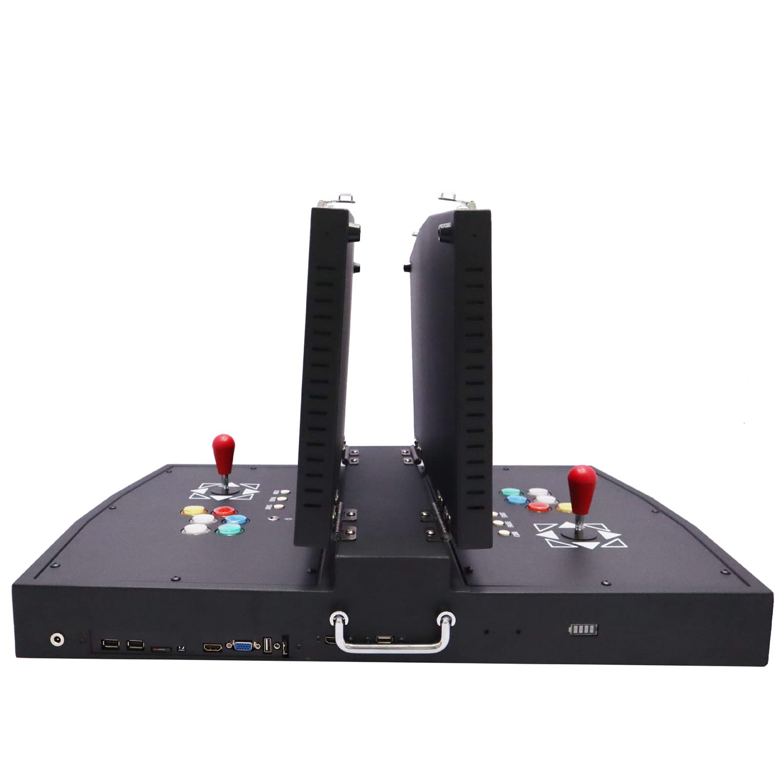 RSTJ-Wjf Multifunction Arcade Game Machine with 18.5 Inch Double Monitor, HD Video Game Console with 8000+ Games Support HDMI VGA Output, 2~4 Players Online Game