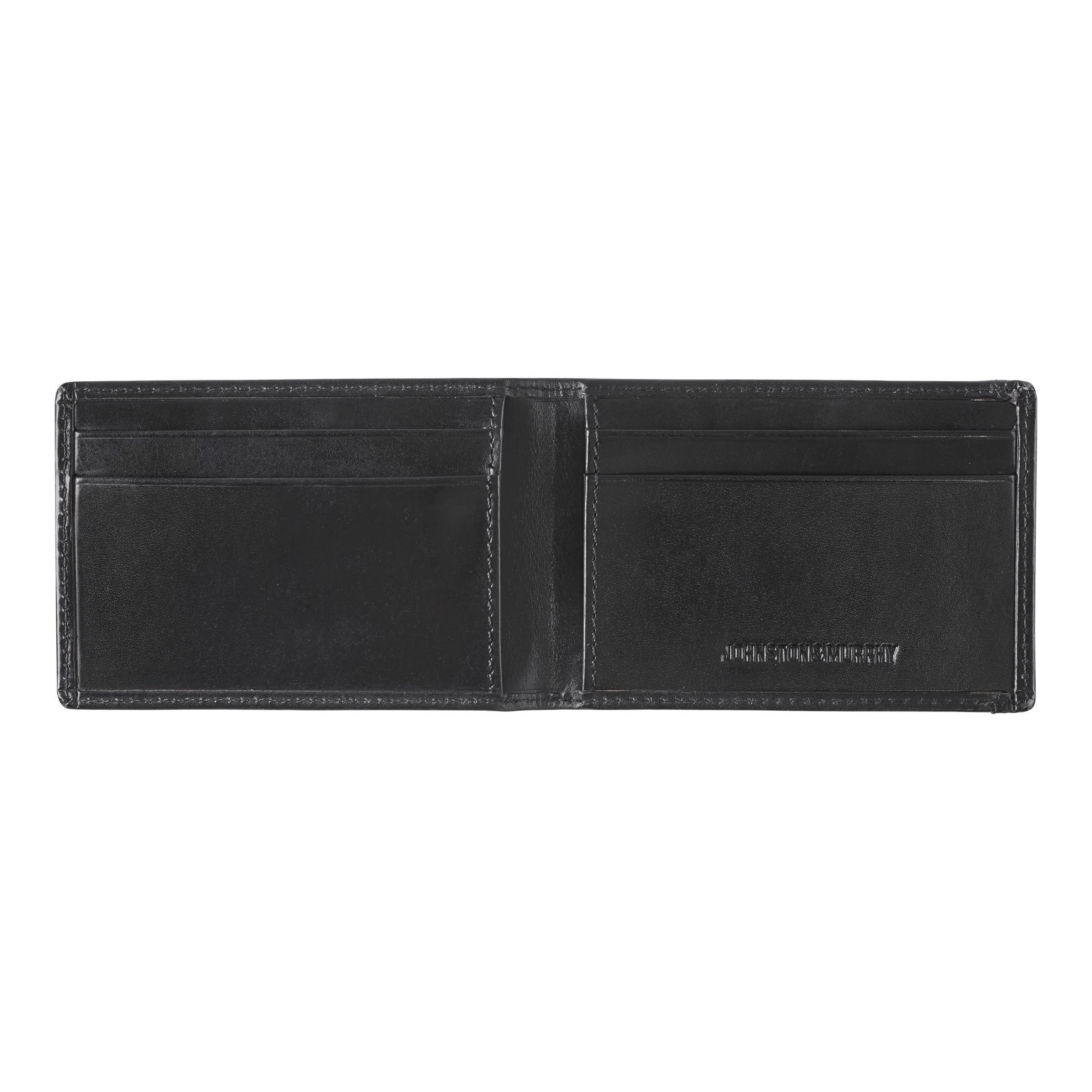 Johnston & Murphy Mens Two-Fold Money Clip Wallet Black Full Grain Leather One Size One Size