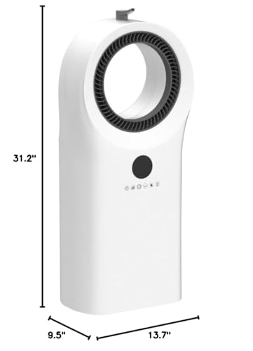 Portable Evaporative Cooler, LifePlus Bladeless Cooling Tower Fan with Instant Cool & Independent Humidifier, Remote Control, 50° Oscillation, Low Noise for Kitchen Bedroom Office