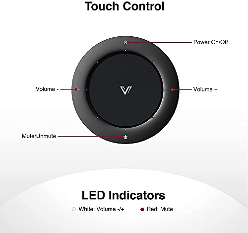 AV Access USB Speakerphone Full-Duplex Audio, with 4 Mics Beamforming, 5 Meters 360 Voice Pickup, Loud and Echo Cancellation, Computer Microphone Speaker for Skype Zoom Conference