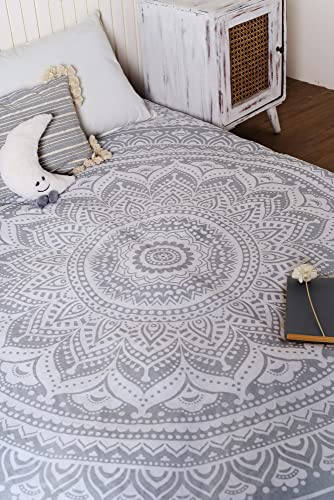 THE ART BOX Wall Tapestry, Large 82x55" - Inspiring Handmade Indian Mandala Design, Soft 100% Natural Cotton, Delicate Hand Sewn Edges for Bedroom, Living Room Boho Esthetic