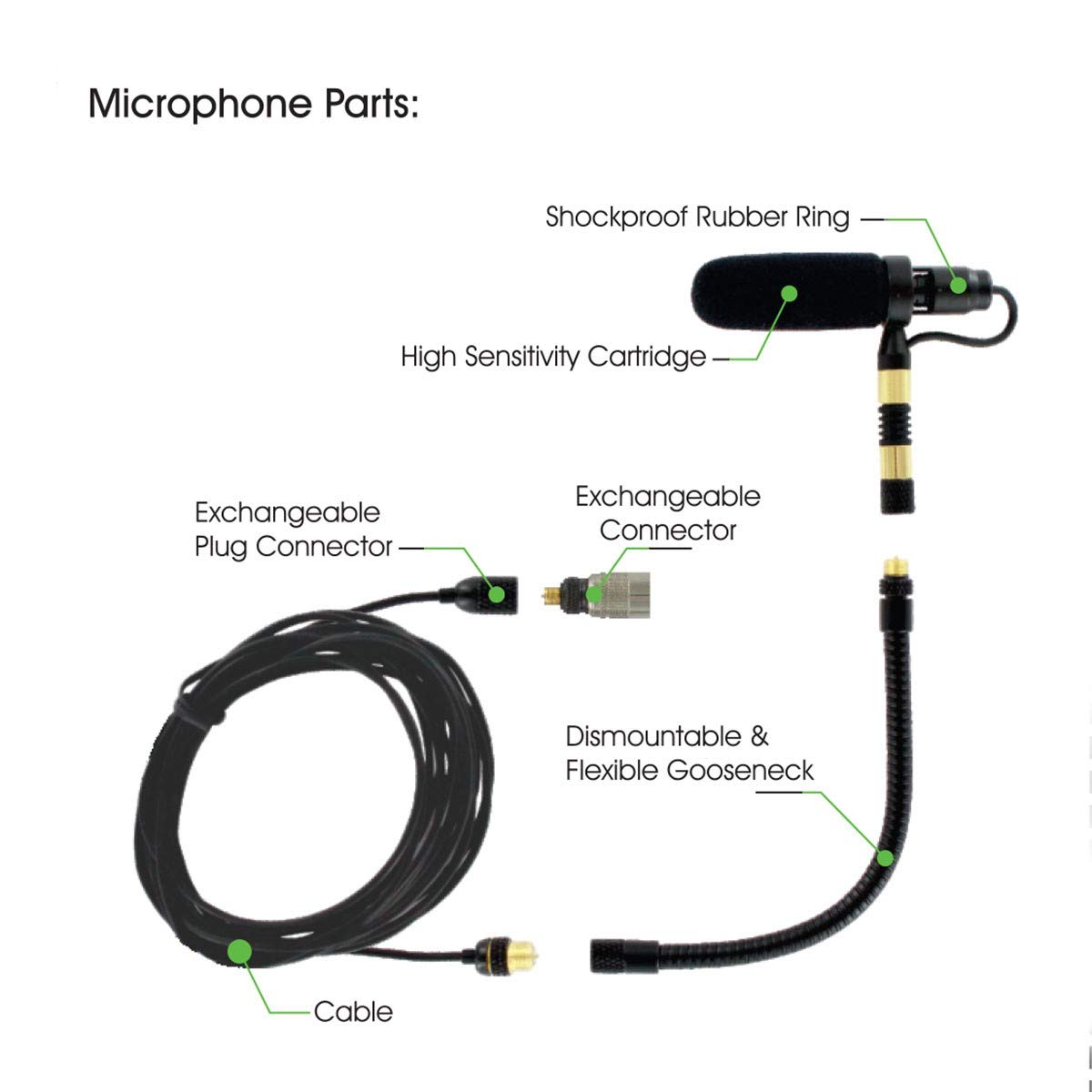 AV-JEFES PMM19B-TA3-CEL Cello Clip-On Musical Instrument Microphone for AKG Wireless Microphone and Phantom Power Input