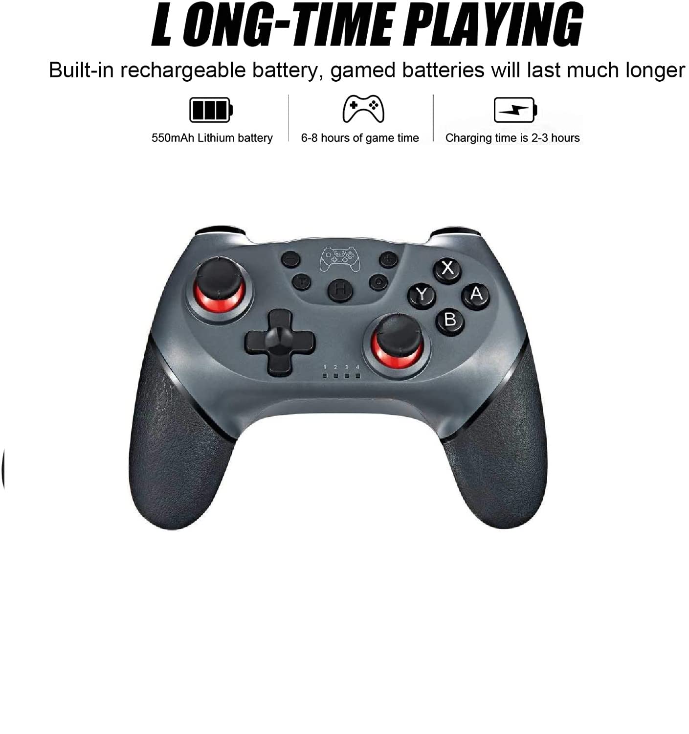 Rzzhgzq Wireless Controller for Switch/Switch Lite, Silver Switch Pro Controller Gamepad Joypad Remote with Gyro Axis, Turbo and Adjustable Wireless Controller for Girl,Boy,Men (SILVER)