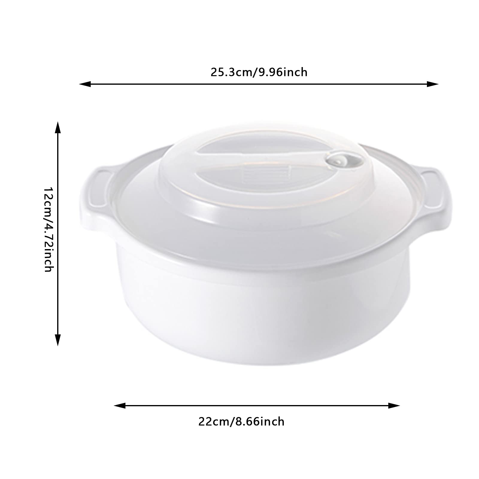 Cheeren 70oz/2L Microwave Ramen Cooker Noodle or Soup Bowl ,Perfect for Breakfast, College Dorm Essentials for Boys Girls,Office, Dishwasher-Safe (Large)
