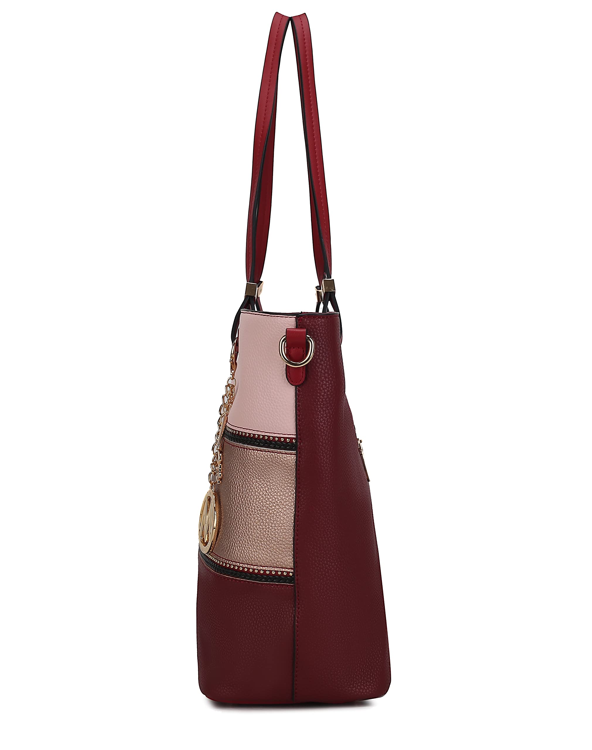 MKF Collection Tote Satchel Handbag for Women, Wristlet Wallet Set β PU Leather Bag β Top Handle Shoulder Purse