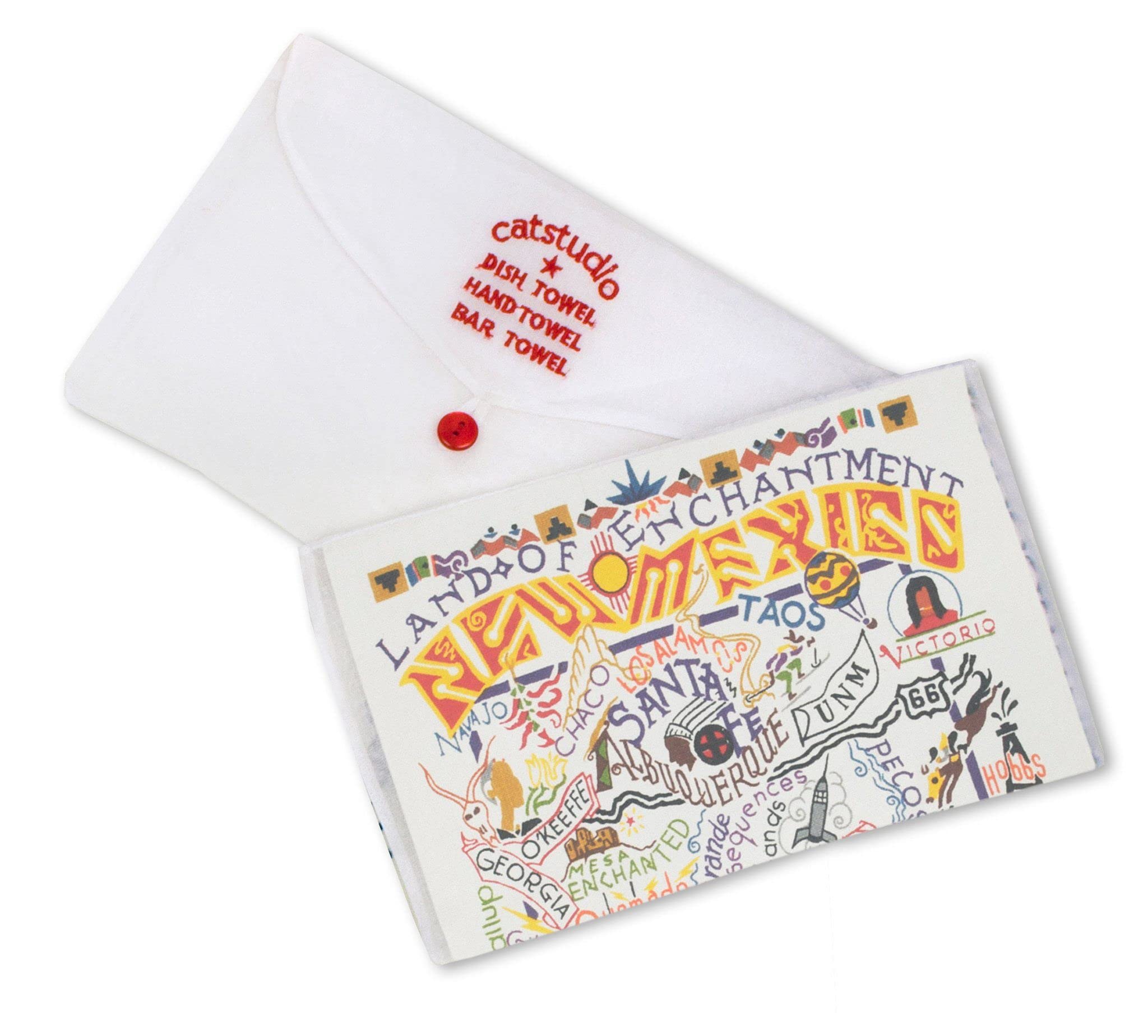 Catstudio New Mexico Dish Towel - U.S. State Souvenir Kitchen and Hand Towel with Original Artwork - Perfect Tea Towel for New Mexico Lovers, Travel Souvenir