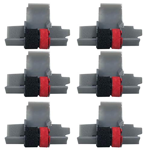 IR-40T Ink Roller, Black and Red Compatible with Canon P23-DH V Calculator, Casio HR-100TM, HR-150TM (6 Pack)