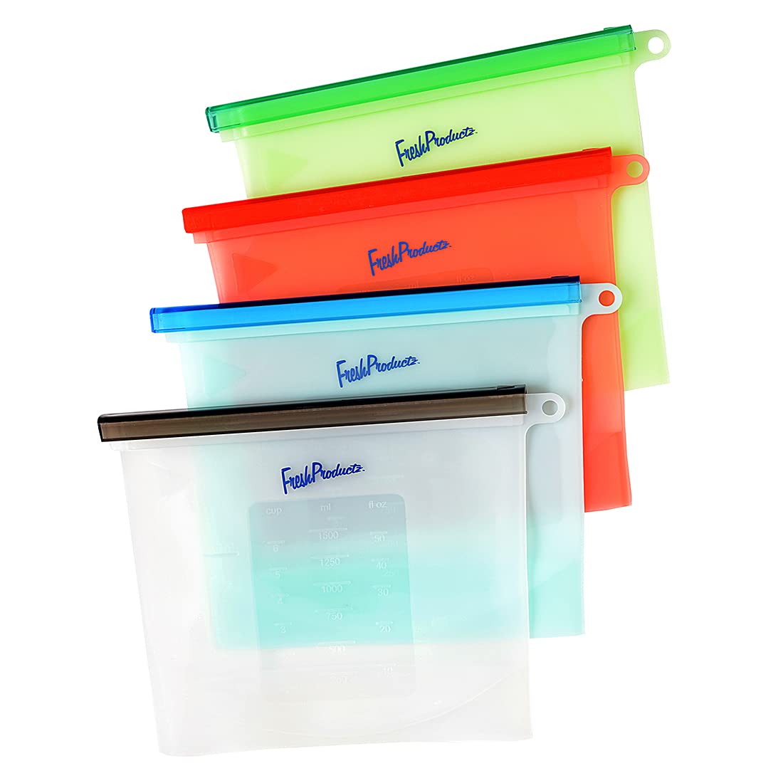 d-c-fix 80653 Fresh Productz Reusable Silicone Storage Bags, 50 fl. oz, Clear