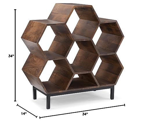 Powell Bianca Hazelnut Honeycomb Bookshelf