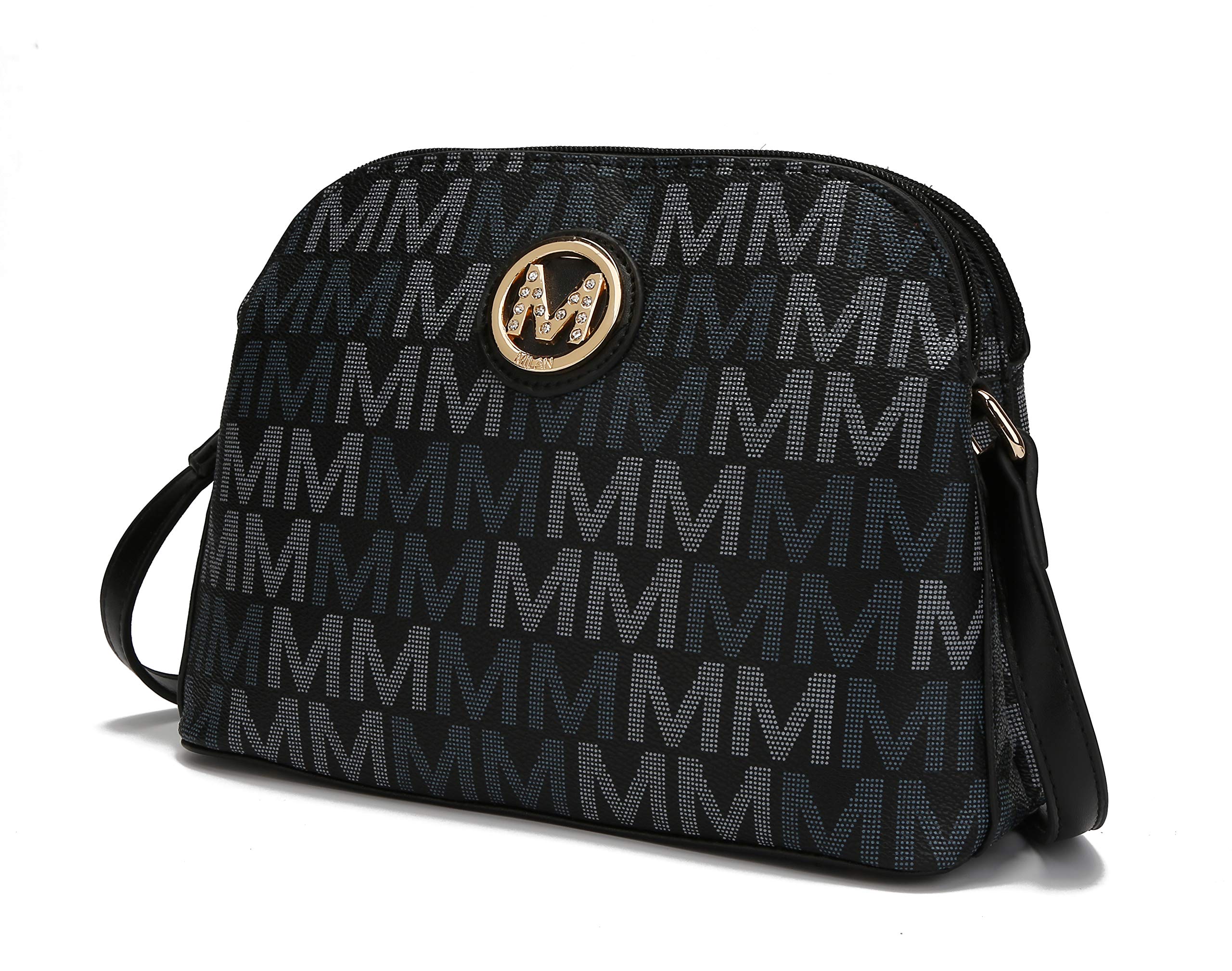 MKF Crossbody bag for women - Removable Adjustable Strap - Vegan leather Crossover Designer messenger Purse Black