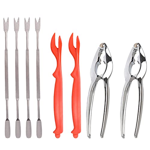 Hemoton Home Tool Set 1 Set 8Pcs Seafood Set Lobster Leg Sheller Crab Shell Opener Remover Lobster Fork Pick Kitchen Gadget for Home Restaurant Flackers Crackers