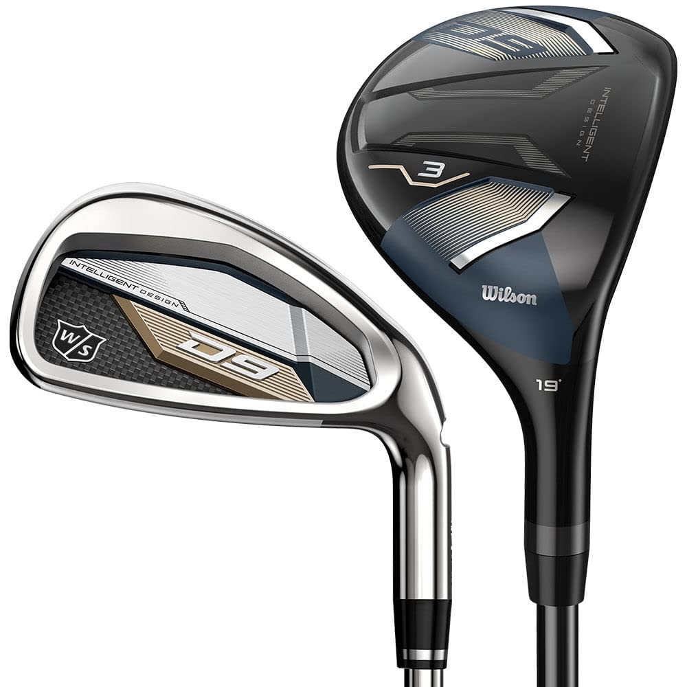 Wilson Staff D9 Iron Golf Set - Men's Right Hand Standard Length, Graphite Shaft Regular Flex, 4 & 5 Hybrid, 6-PW, Gap Wedge