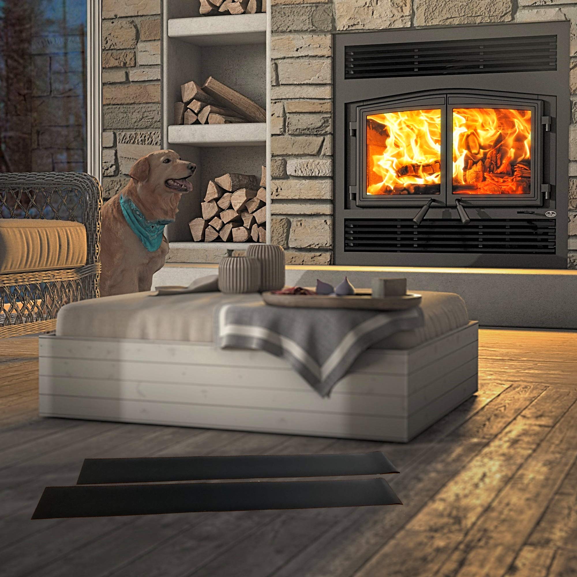 Neattec Magnetic Fireplace Draft Stopper - Fireplace Cover to Block Cold Air from Vent to Prevent Heat Loss - Magnet Fireplace Screen - Indoor Chimney Draft Blocker Vent Covers- 36" x 6" - Pack of 2