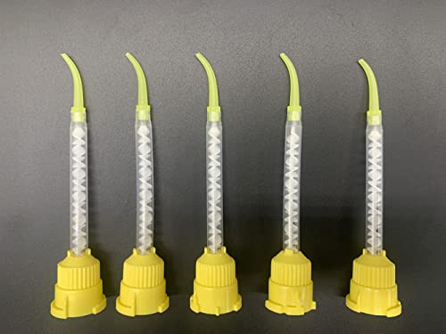 Dental Mixing Tips and Dental Intra Oral Tips for Dental Impression Mixing- 100Pcs, Yellow
