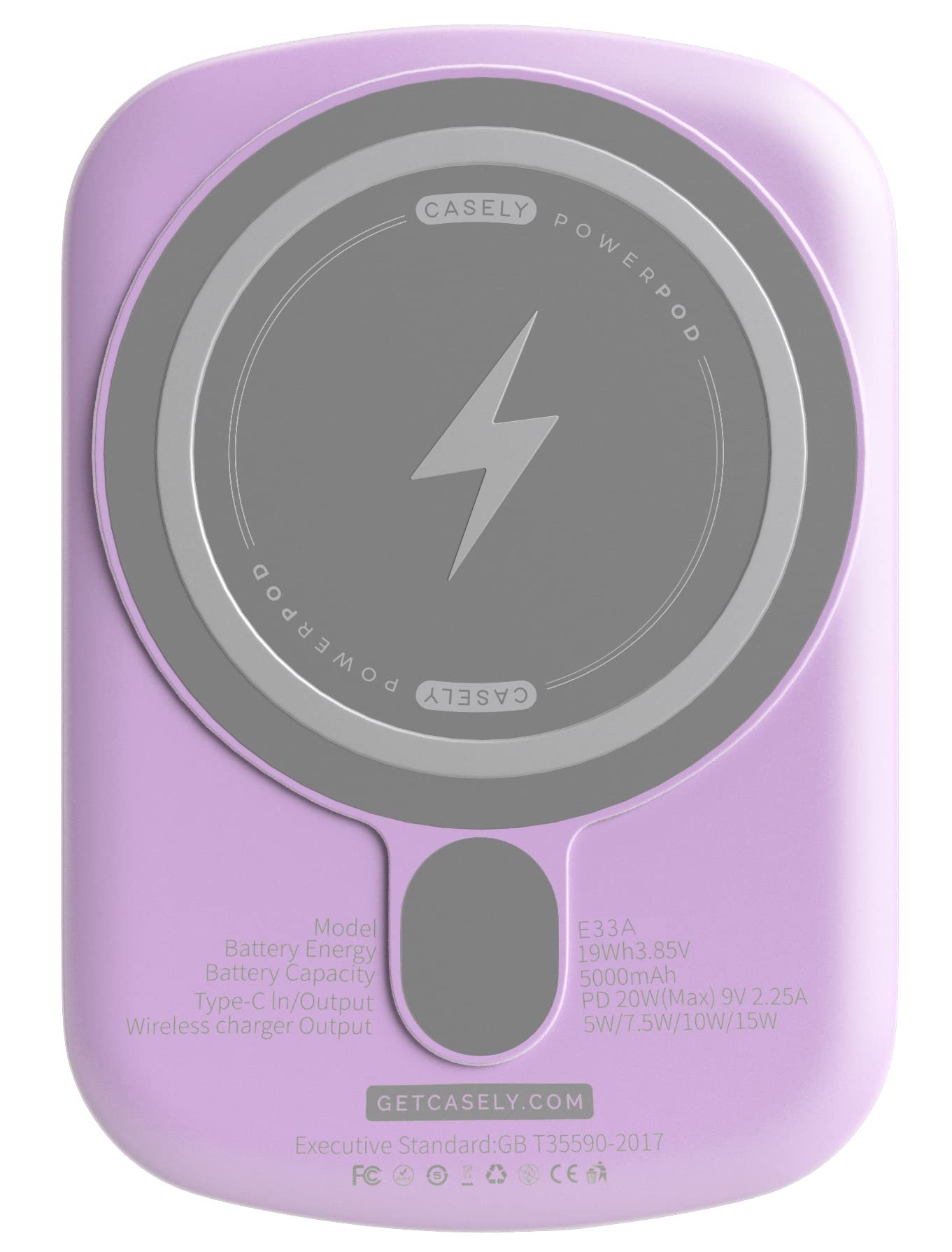 Casely Power Pod | MagSafe Compatible Battery Pack | Tie Dying Over You Purple Marble Power Pod (5,000 mAh)