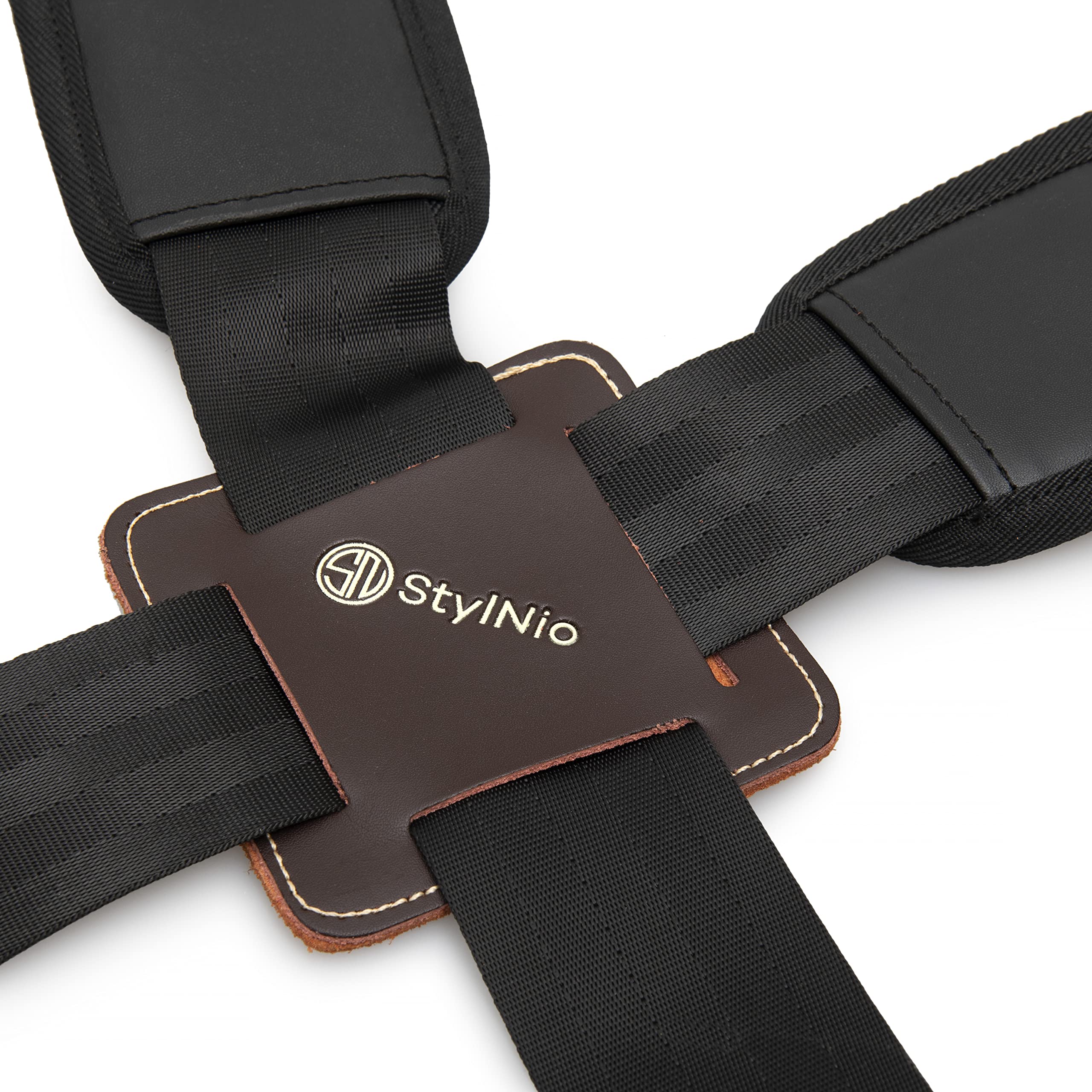 StylNio Djembe Shoulder Strap - Adjustable African Drum Sling - Thick Padded Percussion Instrument Belt - Includes Rhythm Ring Shaker