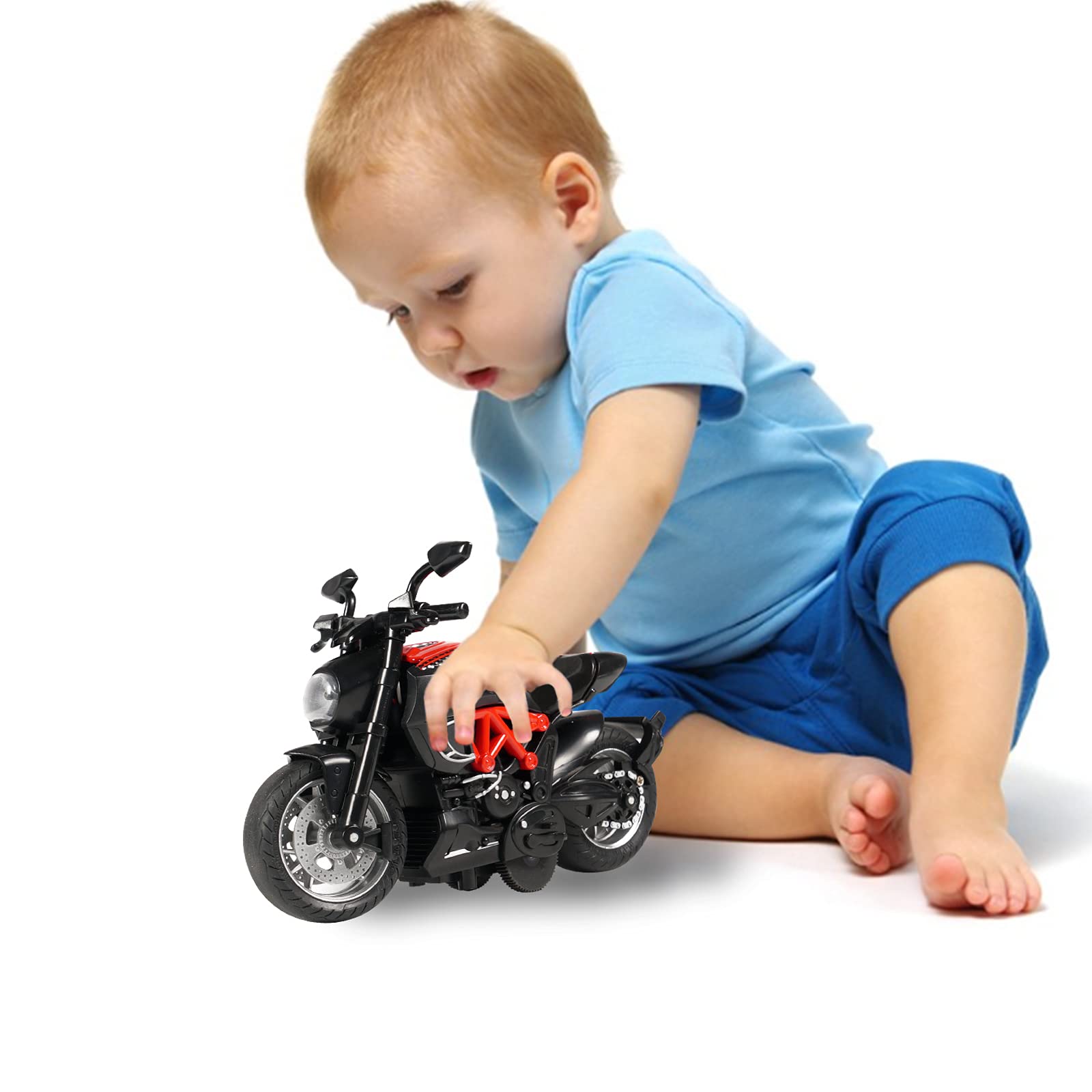 MING YING 66 Toy Motorcycle - Pull Back Toy Cars with Sound and Light Toy,Motorcycle Toy for Kids,Motorcycle Toys for Boys Age 3-9