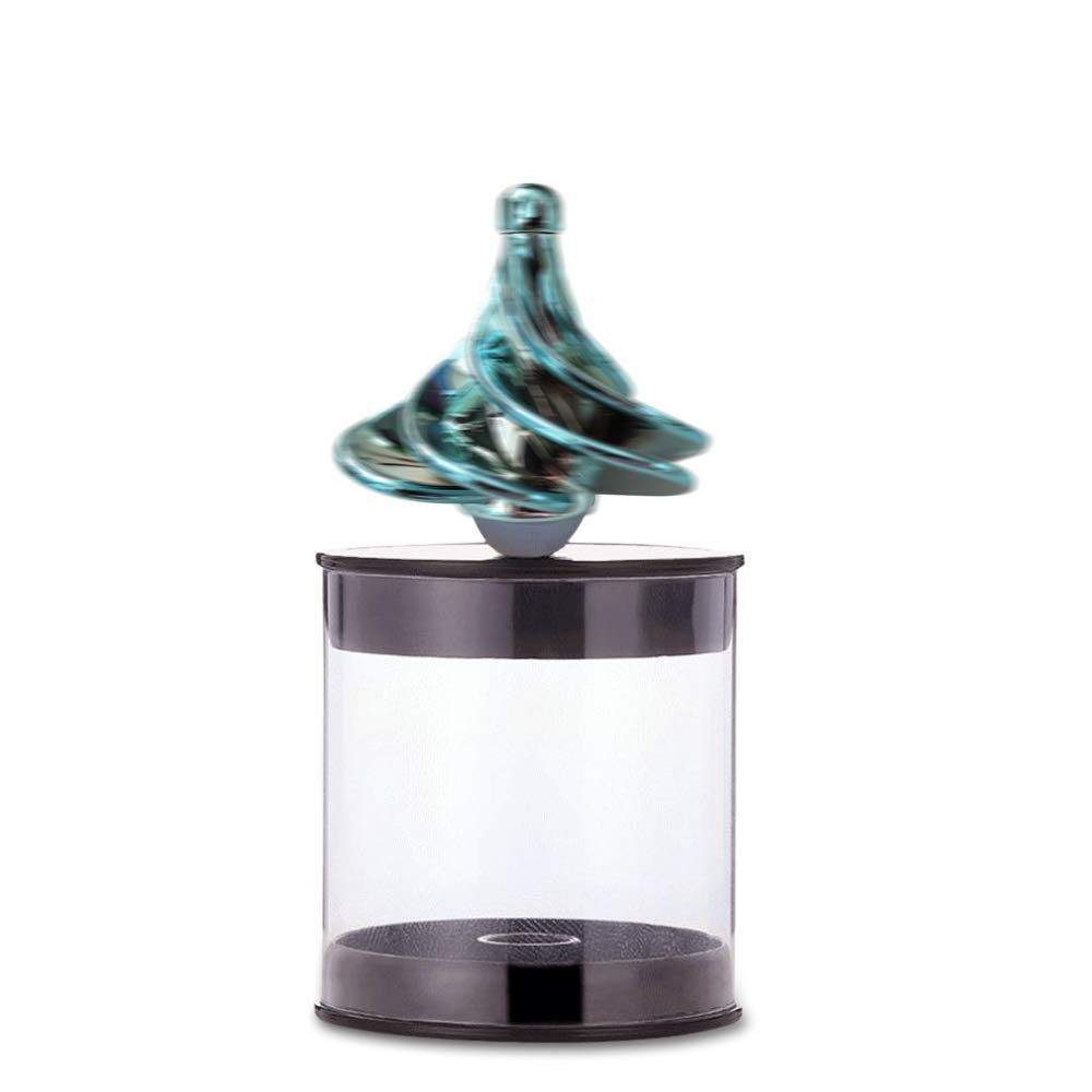 Wind Gyro Spinning Top, Portable Wind Blow Turn Gyro Desktop Decompression Toys, Stress Relief Toy (Romantic Blue)