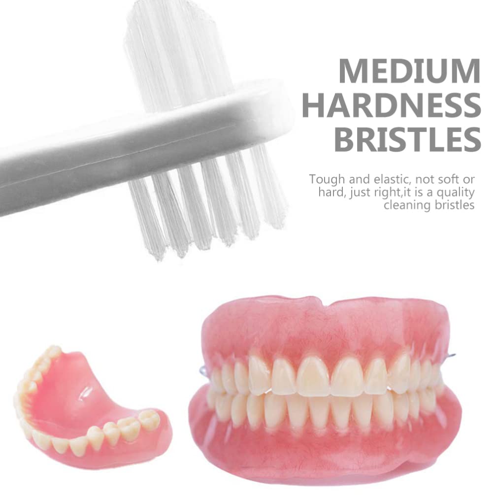 Denture Brush Denture Brush Toothbrush 3Pcs Denture Brush Dual Head Toothbrushes Hard Denture Cleaning Brush Denture Toothbrush Cleaning for False Teeth Cleaning Dental Brush