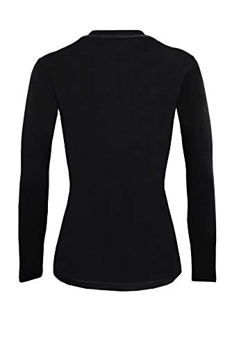 Natural Uniforms Women's Under Scrub Tee Crew Neck Long Sleeve T-Shirt (Black, Medium)