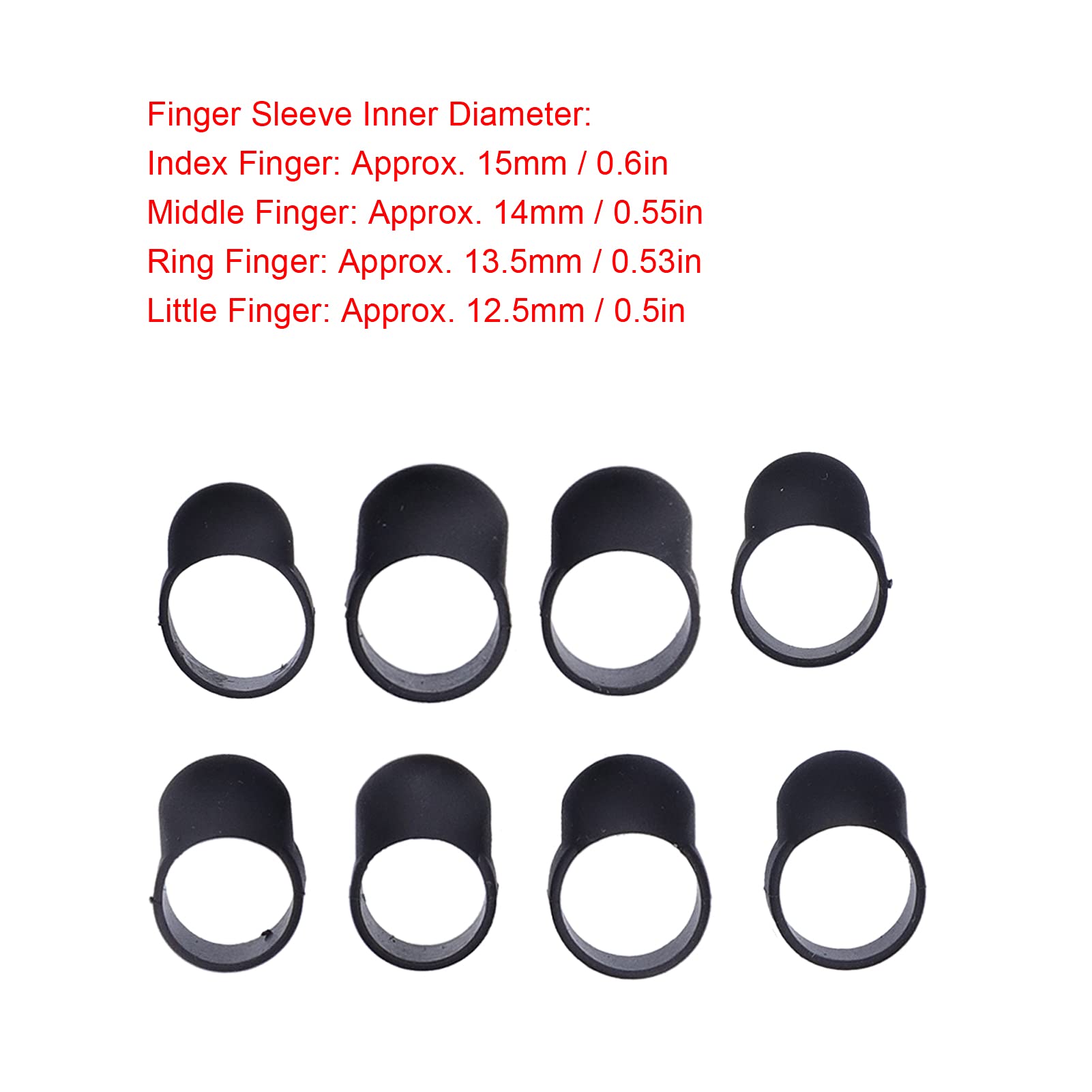 Silicone Drum Finger Sleeve, Standard Sizes Percussion Accessories Soft Drumstick Support Scratch Resistant with Number Sticker for Tongue Drums