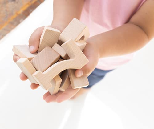 SumBlox Mini (Starter Set) - 38 Mini Math Building Blocks, STEM Solid Wood Educational Numbers. Includes Wooden Box, and 36 All-New Activity Cards.
