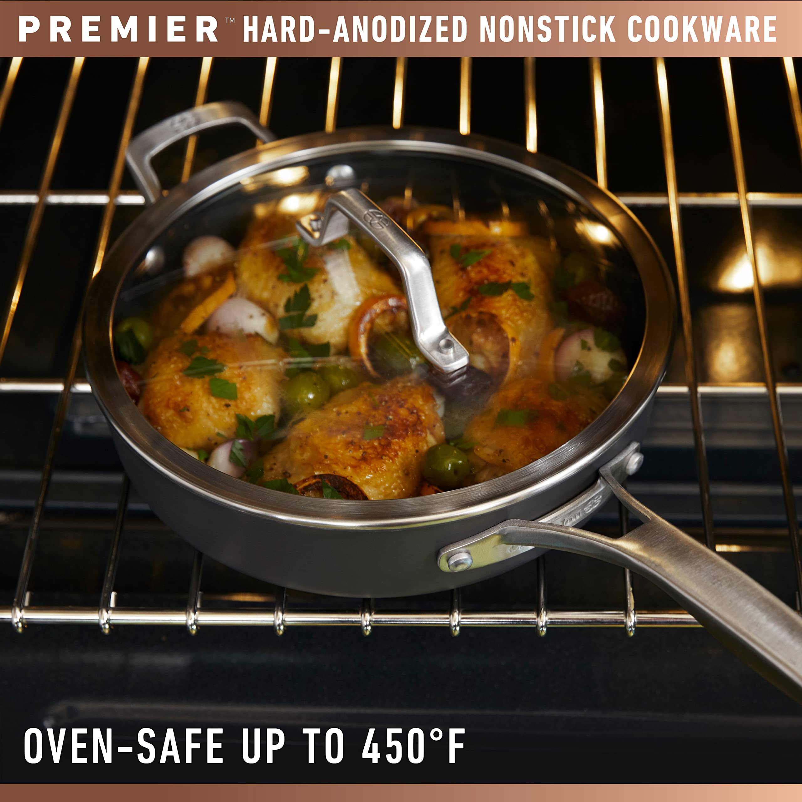 Calphalon Premier Hard-Anodized Nonstick 3.5-Quart Sauce Pan with Lid