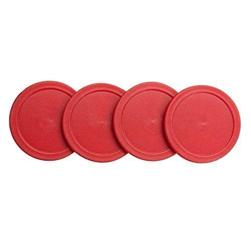 Mini Air Hockey Pucks and Paddles - Replacement Set Value Pack - Set of Two Red Air Hockey Pushers and Four 2 Inch Red Pucks I Epic Gifts