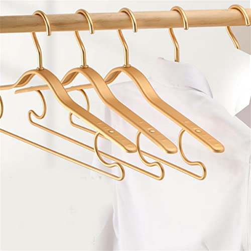 N/A 5-Pack Metal Hangers Aluminum Alloy Non-Slip Thickened Winter Coat Hangers Household Storage Hangers (Color : Gold, Size : 44.5 * 20.5cm)