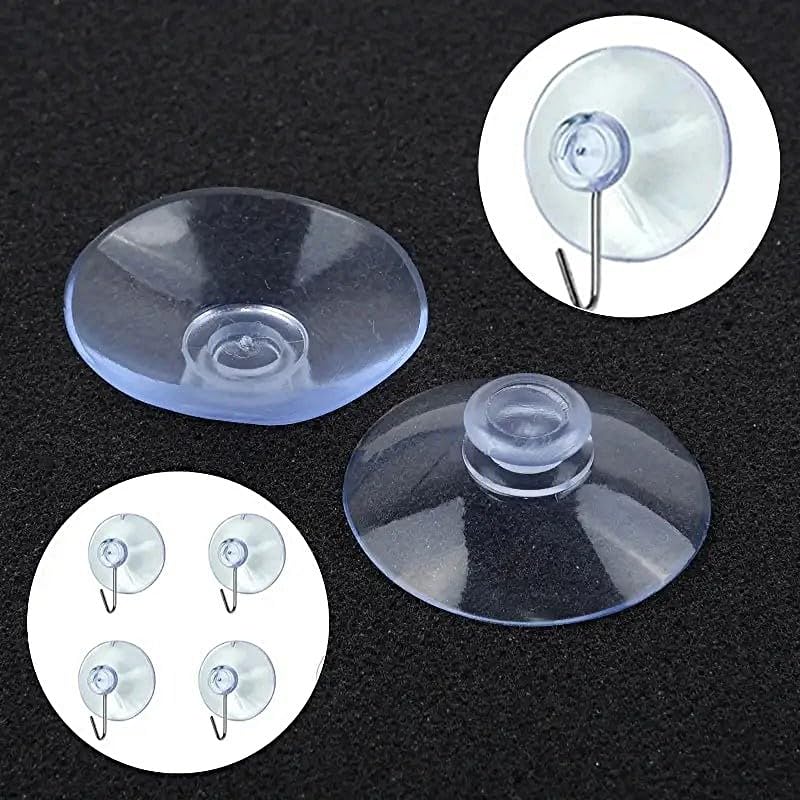 Dependable Industries inc. Essentials 18-Pack BPA-Free Suction Cups with Metal Hooks, 1.75" Diameter Clear - Office & Decor Use, Utility Home Hanging Organizer Use on Smooth Surface