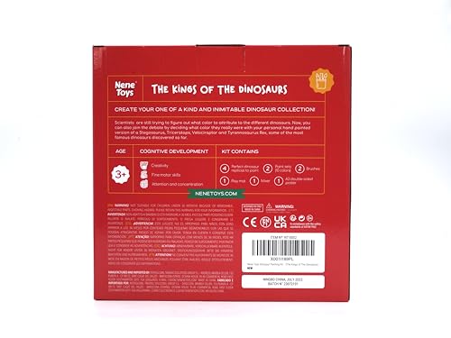 Nene Toys Dinosaur Painting Kit for Kids 3-7 Years [The Kings] – Includes 4 Museum Replicas, 2 Paint Sets, 2 Brushes, Educational Poster and Playmat – Art & Craft Paint Toy for Boys and Girls