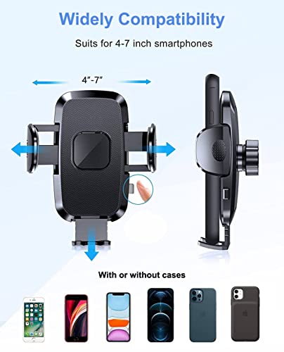 Car Phone Holder for Dashboard and Windshield.Suitable for Bumpy Roads.Adjustable Cell Phone Holder, Easy to Hug, Hands Free, Universal, Compatible with All Smartphones from 4 to 7 inches