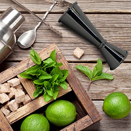COCKTAIL JIGGER - DOUBLE JIGGER 2 OZ 1 OZ FOR BARTENDING - Food Grade Stainless Steel with Clear Visible Internal Measurements - Ergonomic Design for Effortless Bar Liquor Pouring - Gunmetal Black