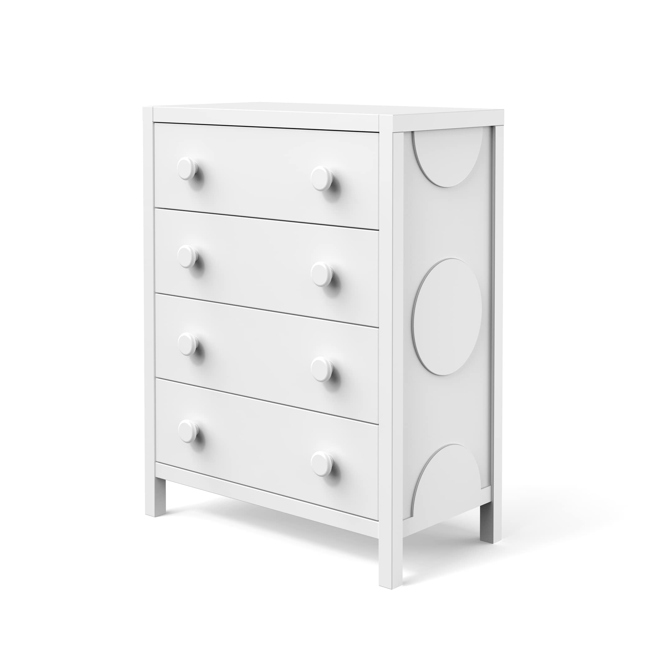 Child Craft Orbit Crib, Dresser and Chest Nursery Set, 3-Piece, Includes 4-in-1 Convertible Crib, Dresser and Chest, Grows with Your Baby (Matte White)