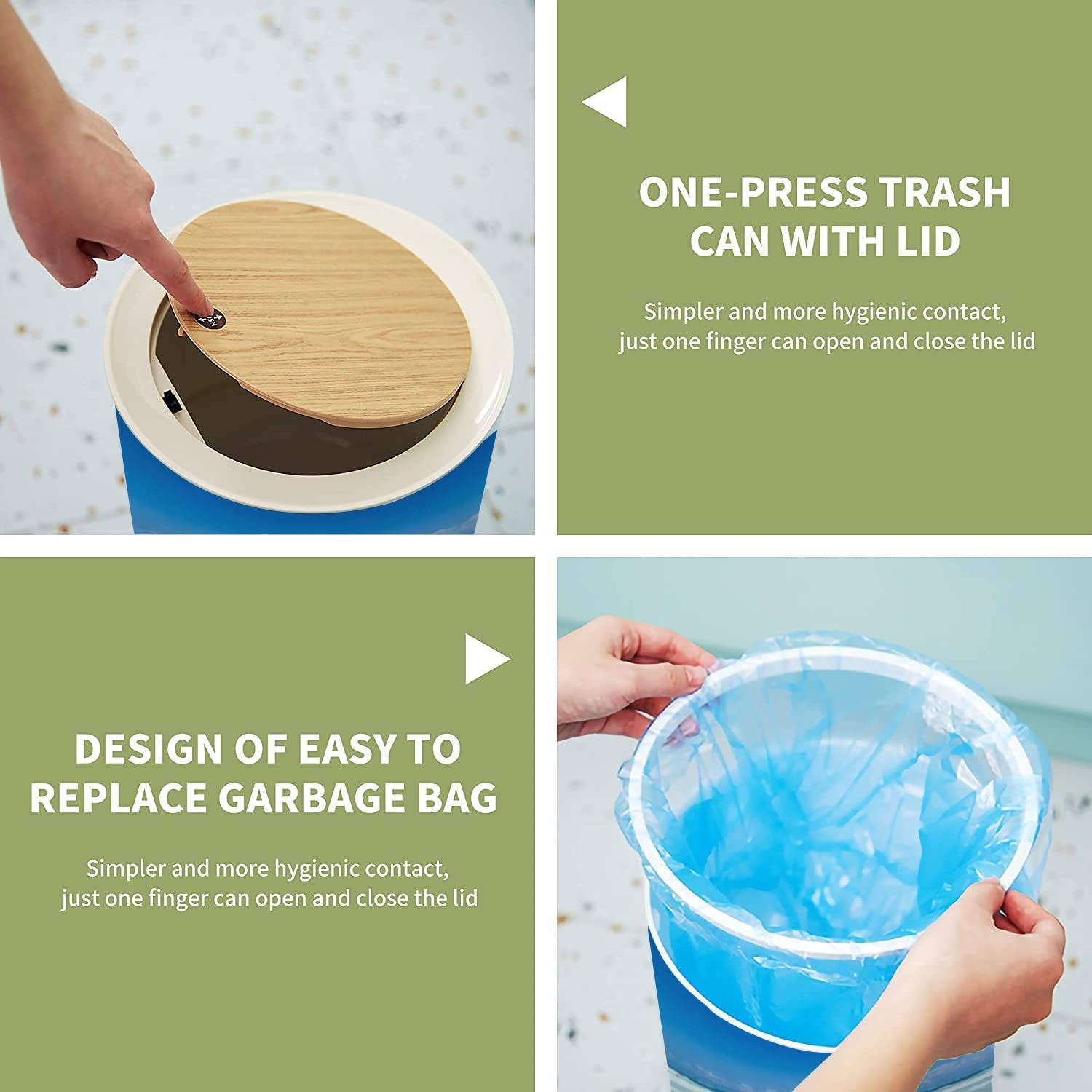 LGCZNWDFHTZ Small Trash Can with Lid for Bathroom Kitchen Office Diaper Caribbean Starfish Sand Beach Bedroom Garbage Trash Bin Dog Proof Waste Basket Cute Decorative
