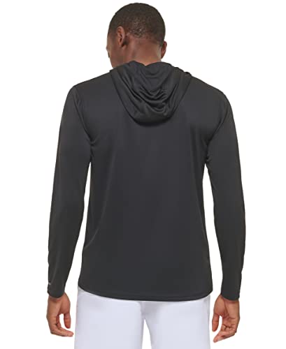 Calvin Klein Men's Standard Quick Dry UPF 40+ Hoodied Top, Black, Large