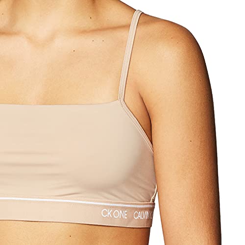 Calvin Klein One Micro Unlined Bralette QF5737 Honey Almond 1 LG (Women's 12-14)