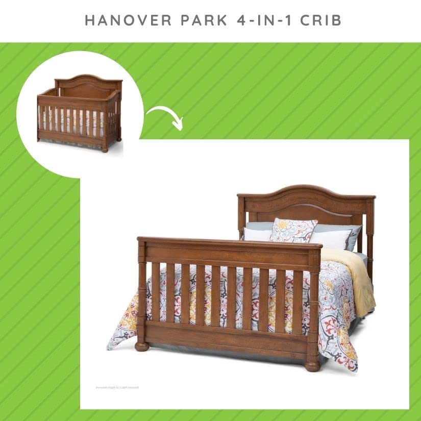 CC KITS Full-Size Conversion Kit Bed Rails for Select Simmons/Delta Crib | Multiple Finishes Available (Chestnut)