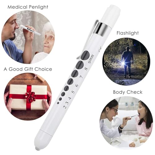 Essential Nurse Penlight - LED Flashlight for Medical Professionals - Must-Have Tool for Nurses, Students, and Doctors (Silvery)