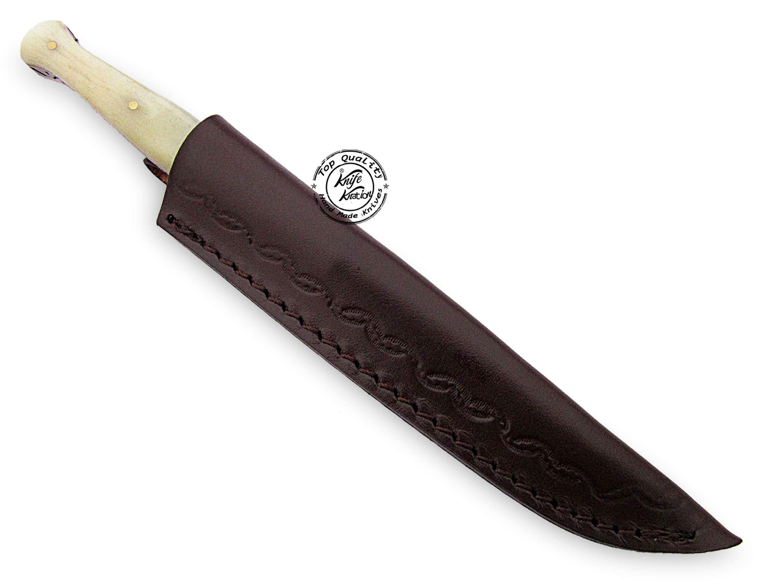 Beautiful Camel Bone Damascus Slim Dagger Hunting Knife, Double Edge, Prime Quality