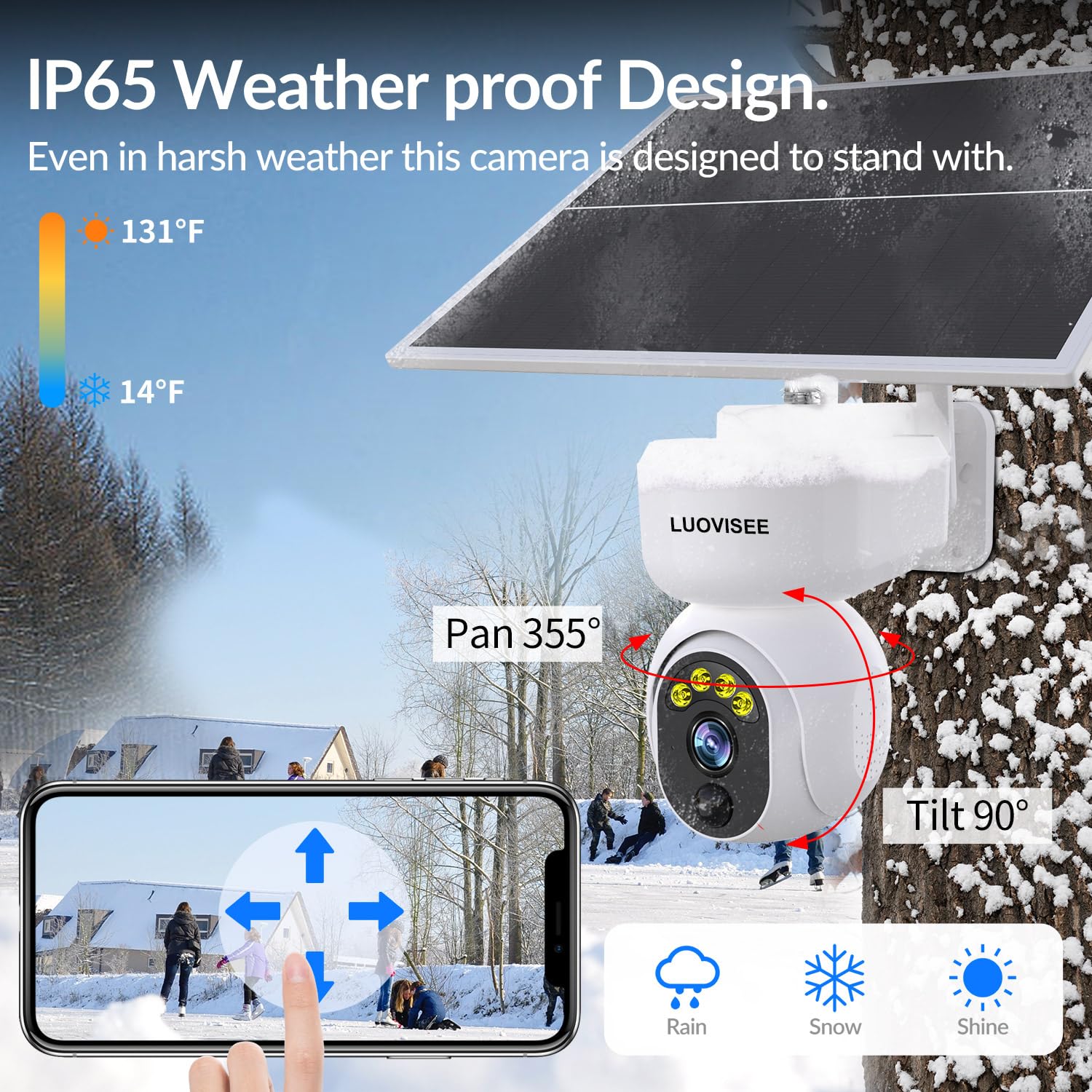Cellular Security Camera Wireless Outdoor Solar 3G/4G LTE,Solar Power Battery No Need WiFi Cellular Trial Camera,PTZ 360 View,IP65 Weatherproof,PIR Motion Detection,Colorful Night Vision,2-way Talk